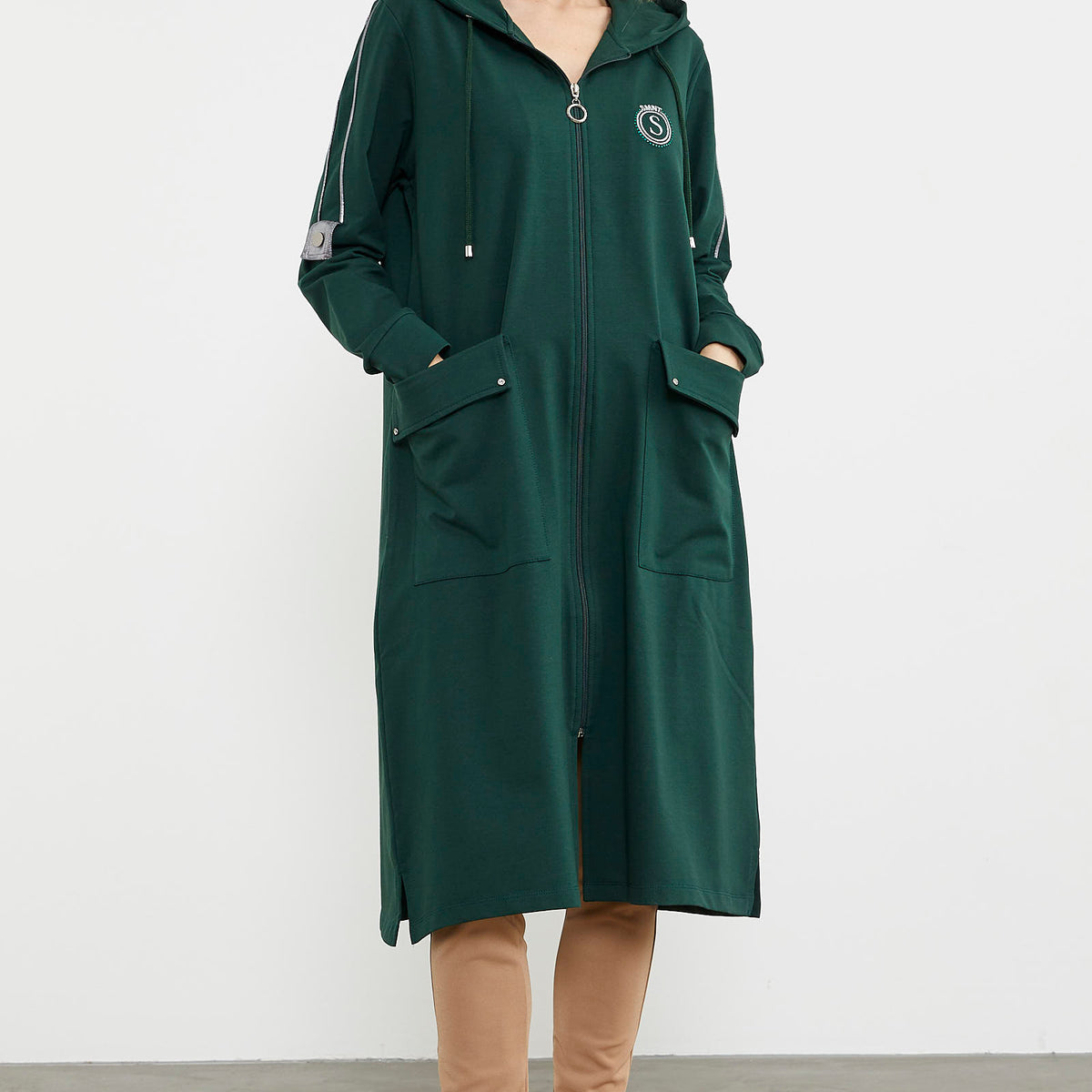 Full Zippered Cap with Pocket Detail - Green – Sementa.com