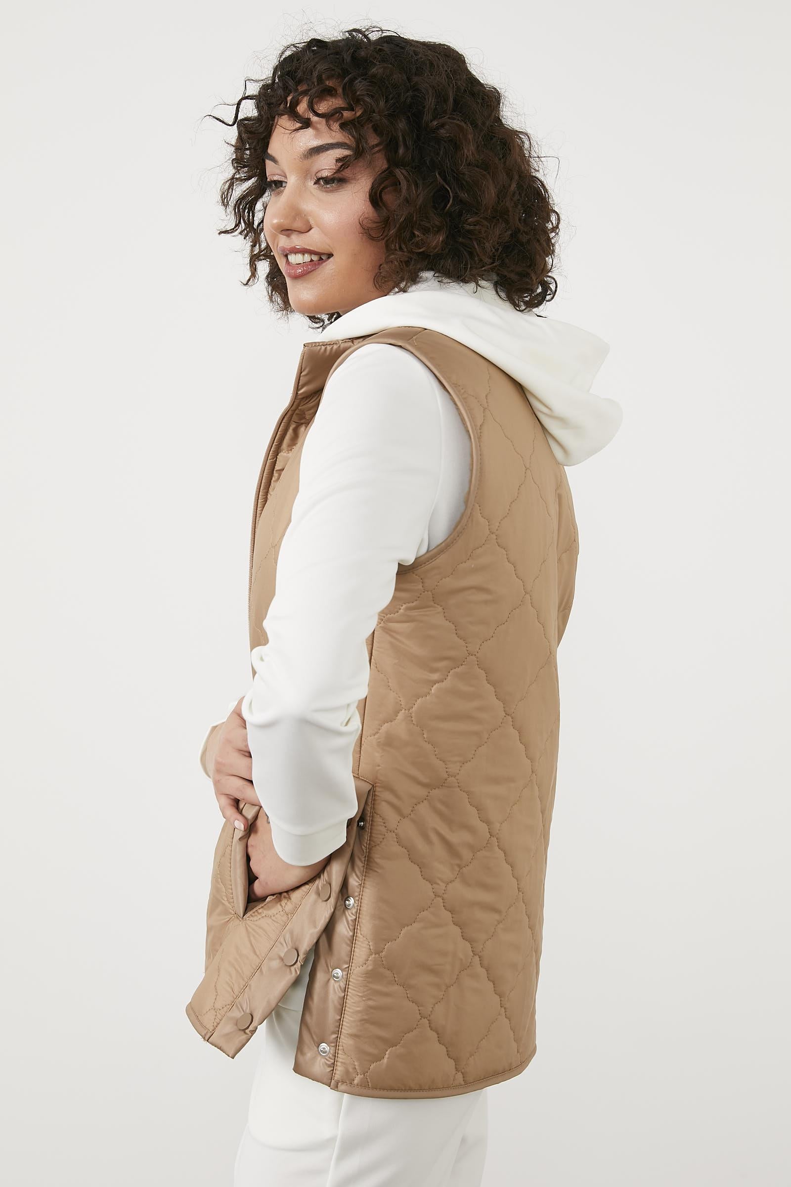 Kapitone İçi Peluş Yelek - Bej – Sementa.com