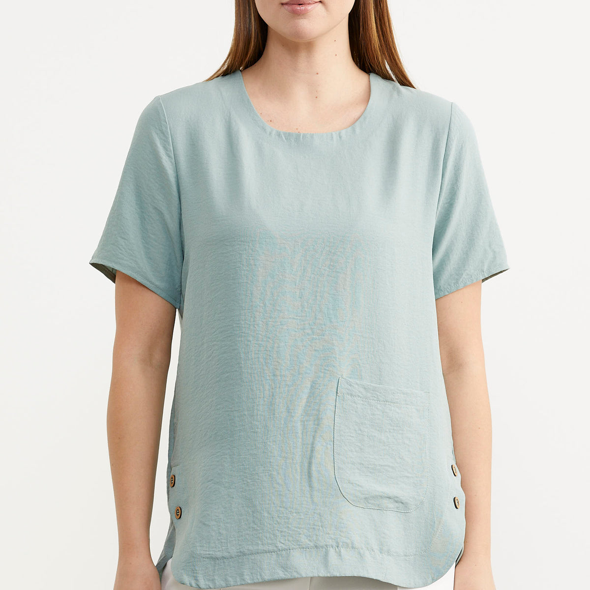 Krep Cep Detaylı Bluz - Su Yeşili – SEMENTA