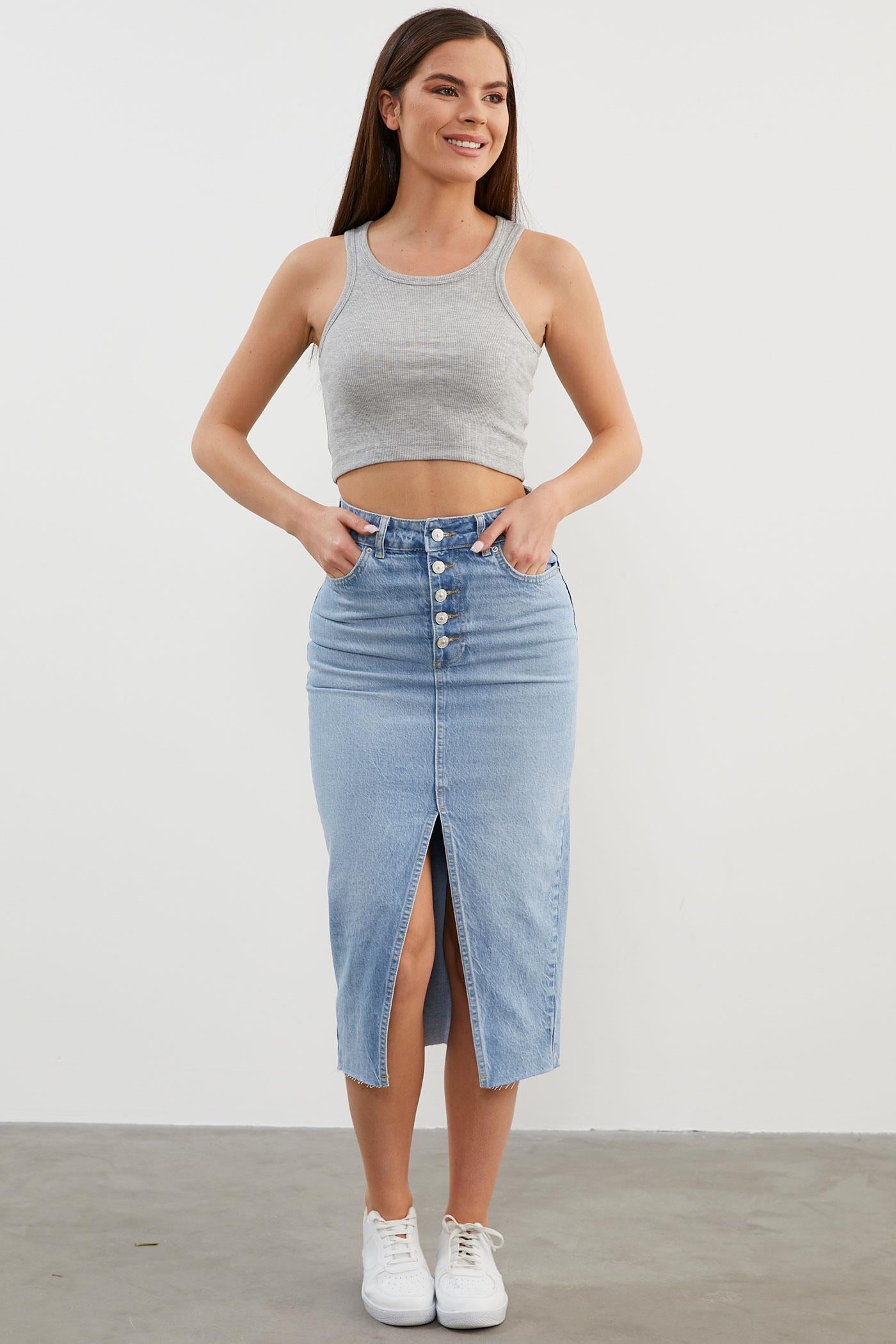 Yüzücü Model Crop Atlet - Gri – Sementa.com