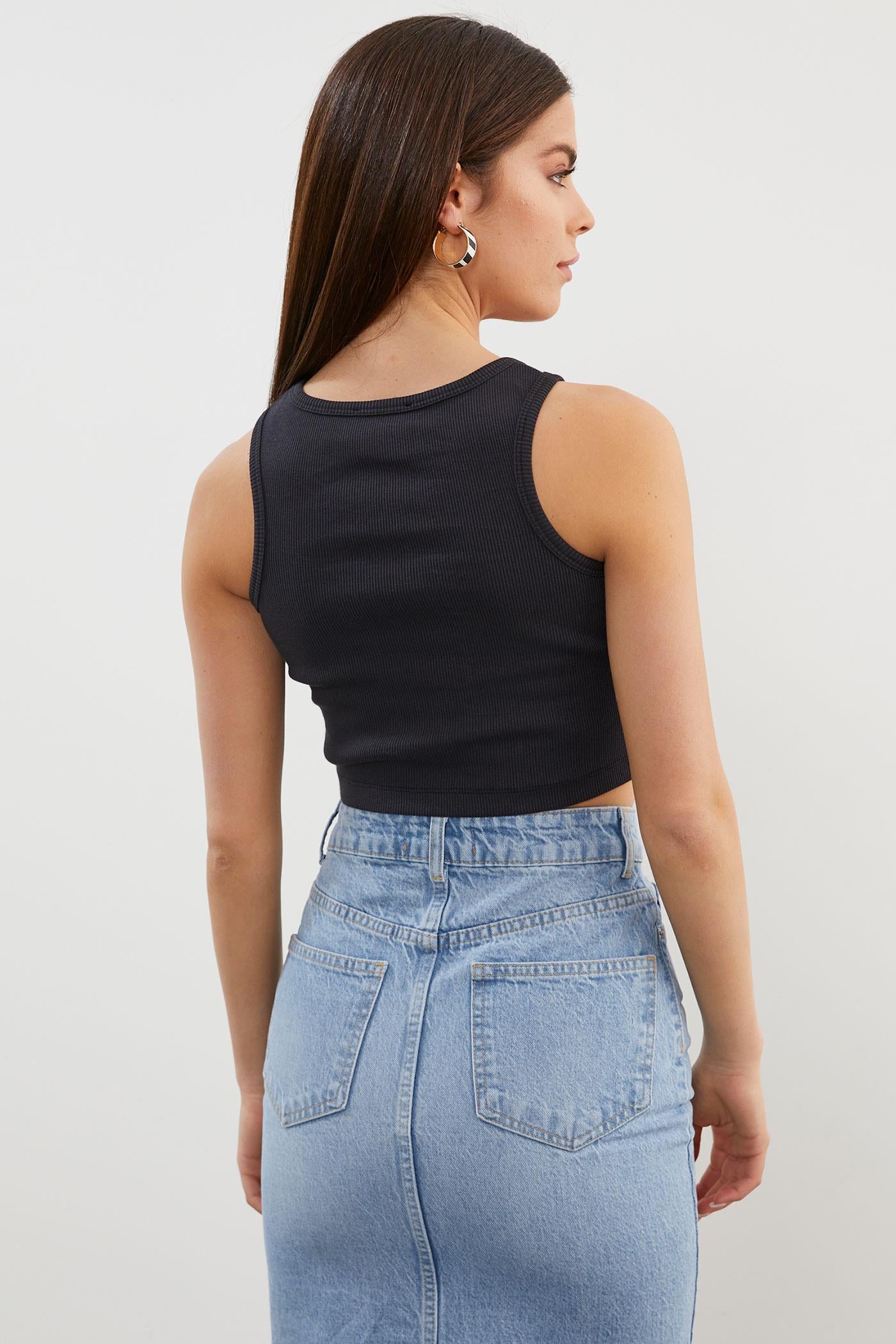 Yüzücü Model Crop Atlet - Siyah – Sementa.com