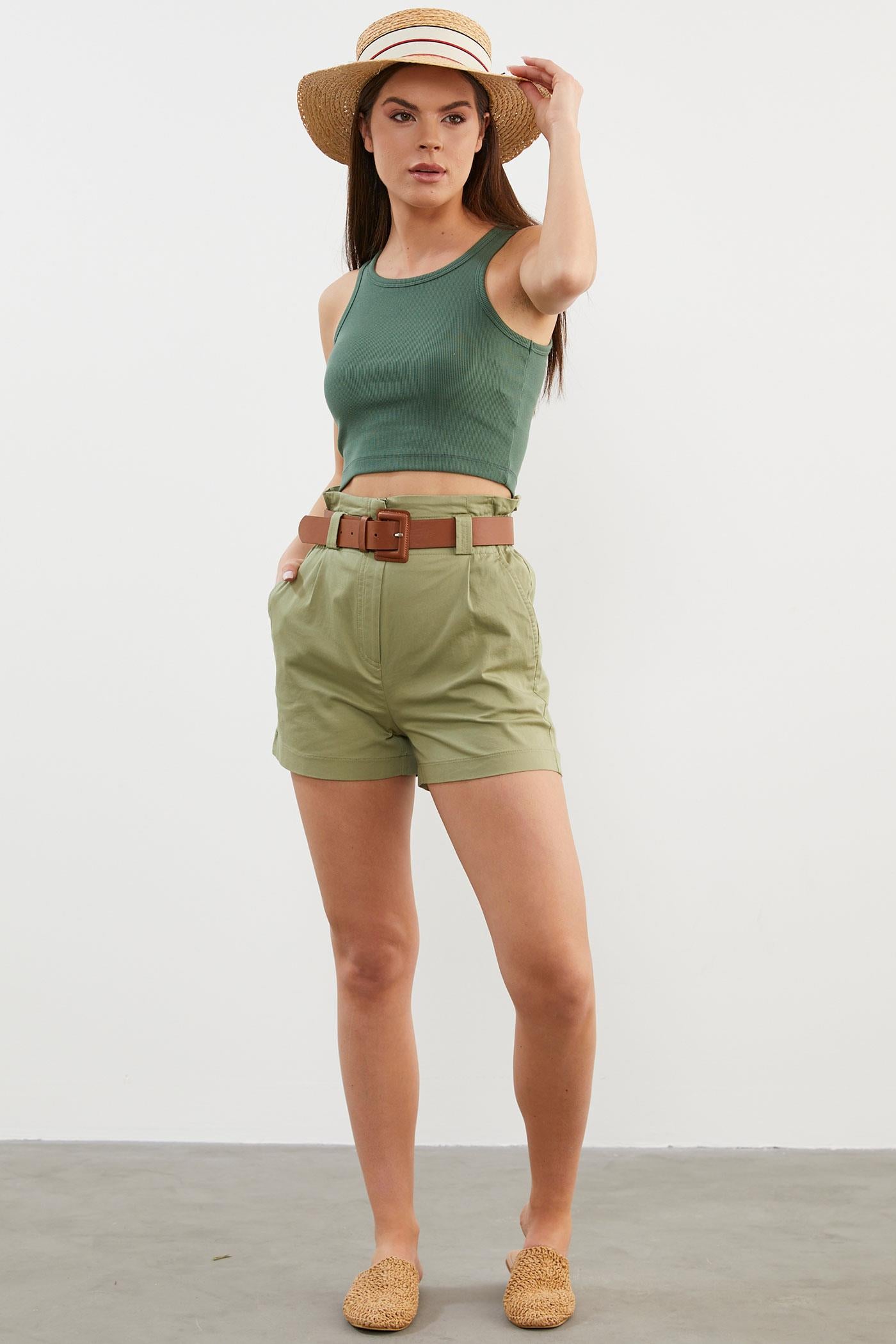 Yüzücü Model Crop Atlet - Yeşil – Sementa.com