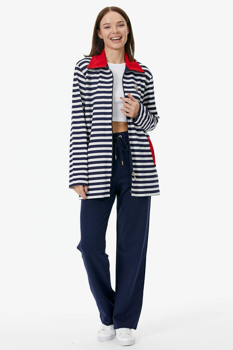 Striped Marine Tracksuit Suit - Navy Blue – Sementa.com
