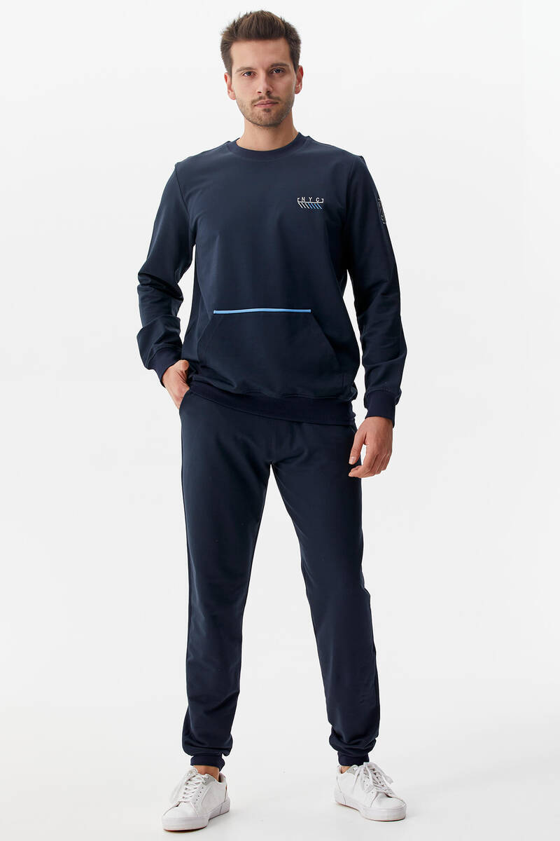 Kangaroo Pocket Tracksuit Set - Navy Blue – Sementa.com